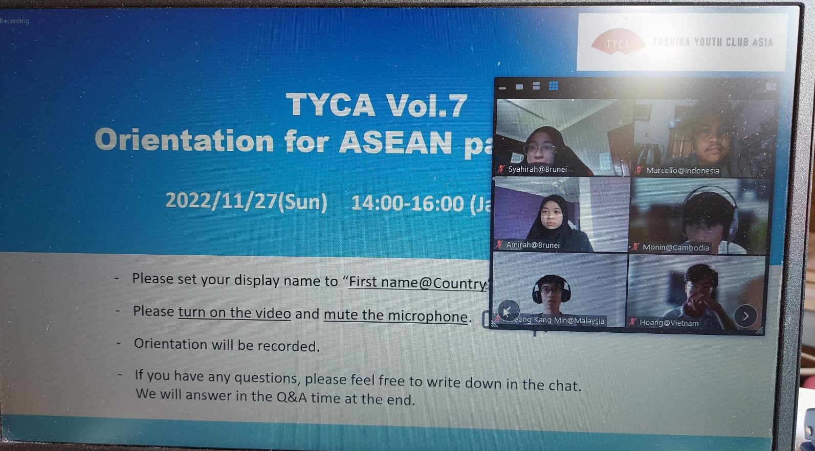 Toshiba Youth Club Asia ( TYCA ) 2022